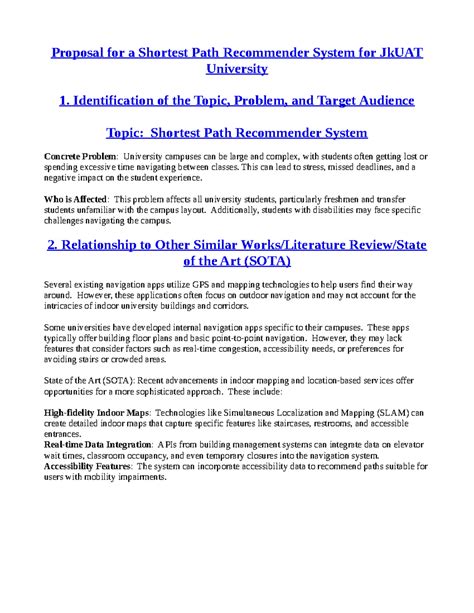 Proposal For A Shortest Path Recommender System For Jk Uat University Identification Of The