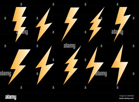 Electricity Icon Lightning Strike Energy Electricity Icon Stock