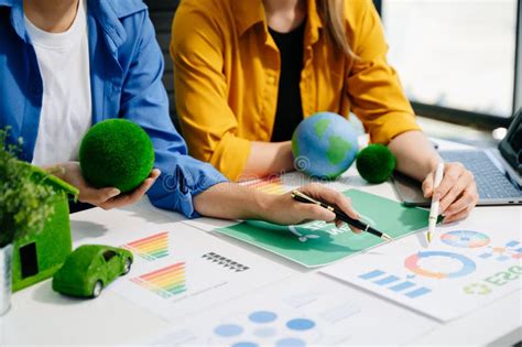 Business Team People Planning Hand Using Laptop For Working Technology And Business Net Zero
