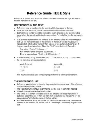 Reference Guide IEEE Style