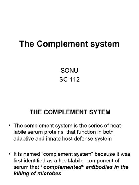 Complement System Pdf Complement System Clinical Medicine