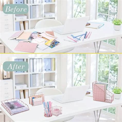 1set 책상 정리함 세트 편지함 폴더 홀더 펜 홀더 매거진 파일 정리함 공간 절약 바구니 스티커 노트 홀더 사무실