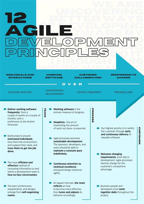Agile Manifesto Methodology And Principles Poster A3 12 Principles Of