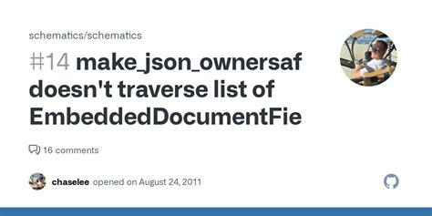 make json ownersafe doesn t traverse list of embeddeddocumentfields · issue 14 · schematics