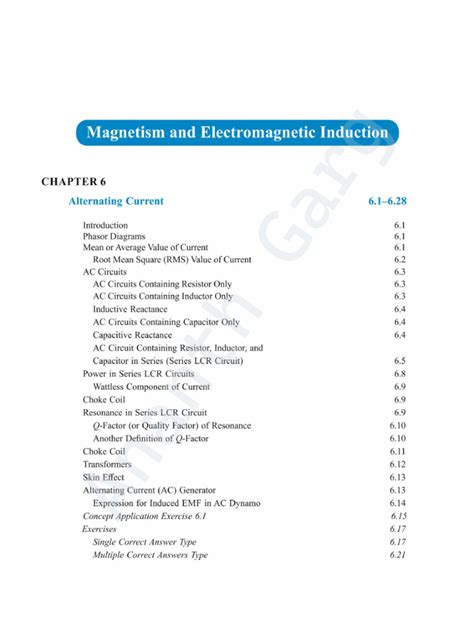 6 Alternating Current Chapter Pdf