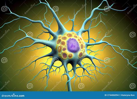 Neurons Brain Cells Neural Network Concept Generative Ai Illustration Stock Illustration