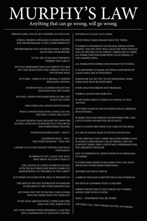 Murphys Law Poster 24x36