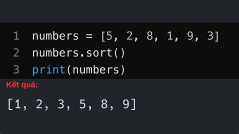 hàm sort trong python tìm hiểu chi tiết và cách ứng dụng