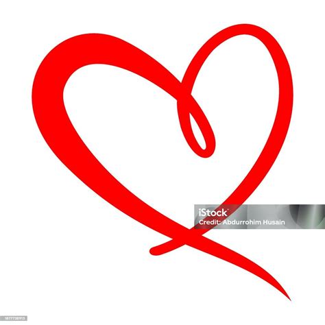 붓글씨 사랑 하트 표시입니다 벡터 로맨틱 일러스트 이미지 기호 가입 열정 와 결혼식 티셔츠 카드 초대장 템플릿 개념에 대한 스톡 벡터 아트 및 기타 이미지 Istock