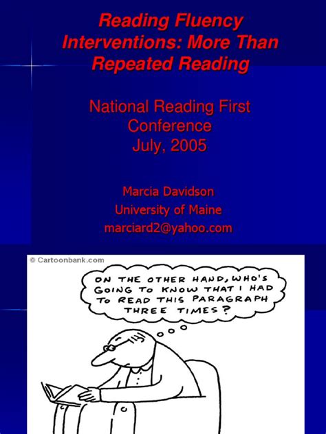 Reading Fluency Interventions More Than Repeated Reading National