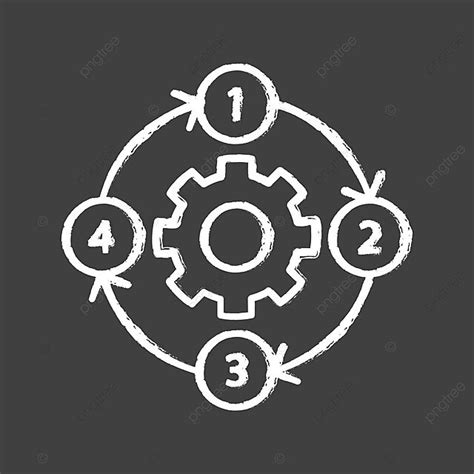 Chalk Icon Process Flowchart With Problemsolving Stages Flowsheet Sequential Illustration Vector