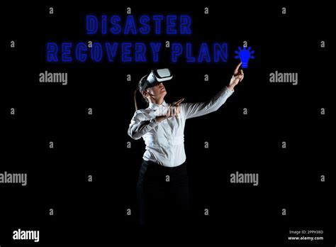 Sign Displaying Disaster Recovery Plan Word Written On Having Backup Measures Against Dangerous