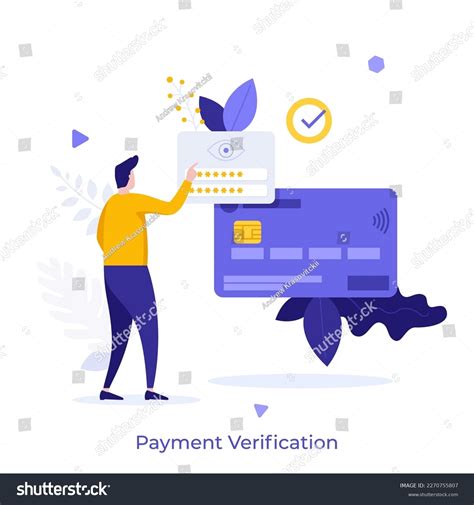 Payment Verification Flat Concept Vector Illustration Stock Vector