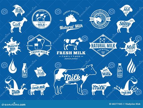 Milk Logo Icons And Design Elements Stock Vector Illustration Of Cream Calcium 68277445