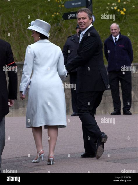 Prime Minister Tony Blair And His Wife Cherie Banque De Photographies