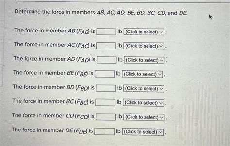 Solved Determine The Forces In Members Ab Ac Ad Be Bd