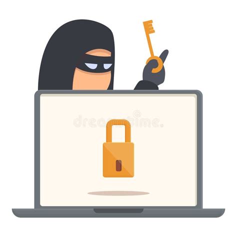 hacker unlock icon cartoon vector cyber attack stock vector illustration of email money