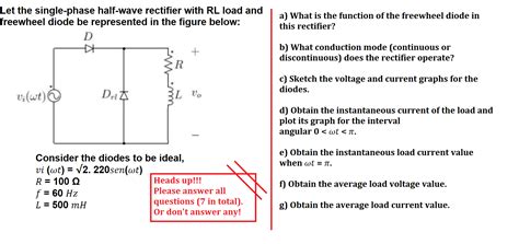 Solved A What Is The Function Of The Freewheel Diode In