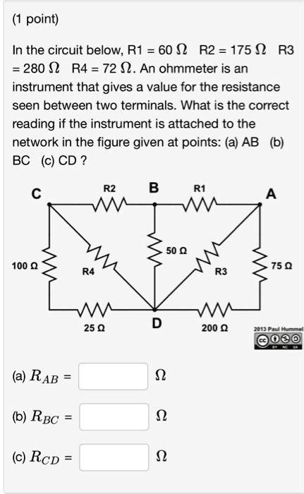 solved in the circuit below r1 60Ω r2 175Ω r3 280Ω and r4
