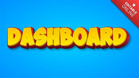 Dashboard Yellow And Red 3d Text Effect Generator