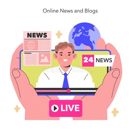 online news and blogs concept stock vector illustration of press subscription 318525510