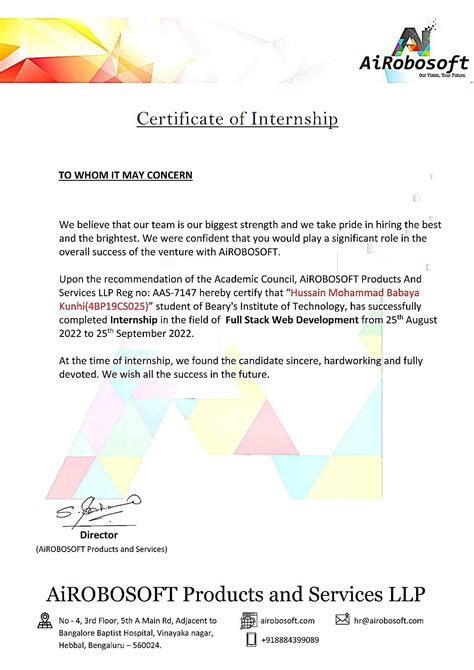 Hussain Mohammad On Linkedin Fullstackdevelopment Internship