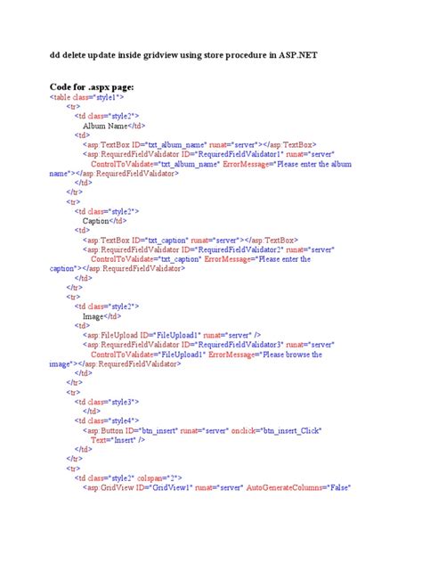 Gridview Pdf Active Server Pages Parameter Computer Programming