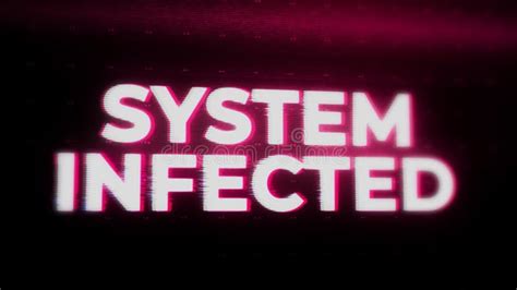 System Infected Warning Alert Screen Loop Blinking Glitch Animation Stock Video Video Of
