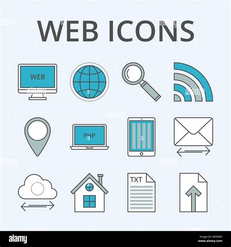 Vector Illustration Of A Set Linear Icons Stock Vector Image And Art Alamy