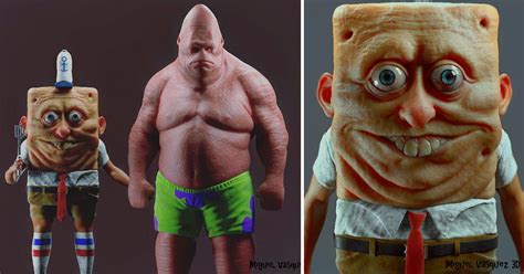 Artist Drew Spongebob And Patrick As A Real Life Human Awesome Realistic Cartoons Famous
