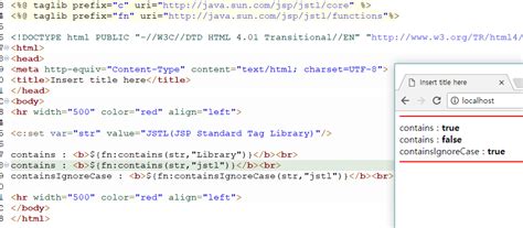 Jstl Function Contains Containsignorecase