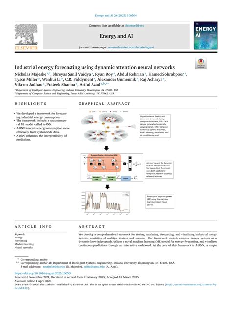 Pdf Industrial Energy Forecasting Using Dynamic Attention Neural Networks
