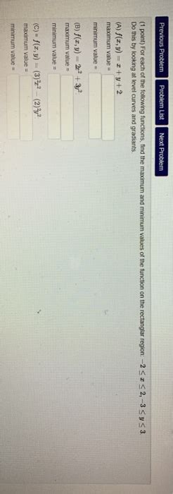 Solved 1 Point For Each Of The Following Functions Find