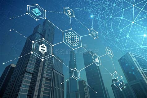 Futuristic Blockchain Technology Background With Cryptocurrency And Fintech Network Stock