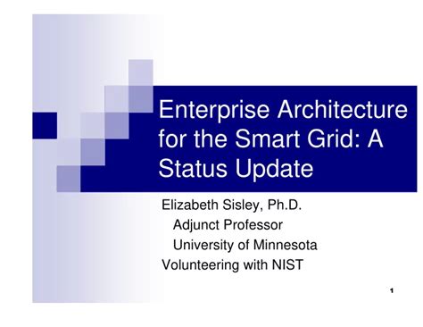 Ppt Enterprise Architecture For The Smart Grid A Status Update