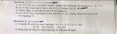 Solved Question 1 1 5 1 5 1 5 1 5 Marks 1 Let X Y Be Chegg Com