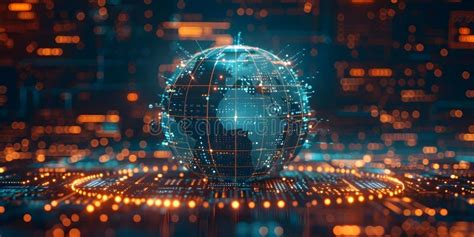 Visualizing The Global Network Digital Globe Interconnected Lines And