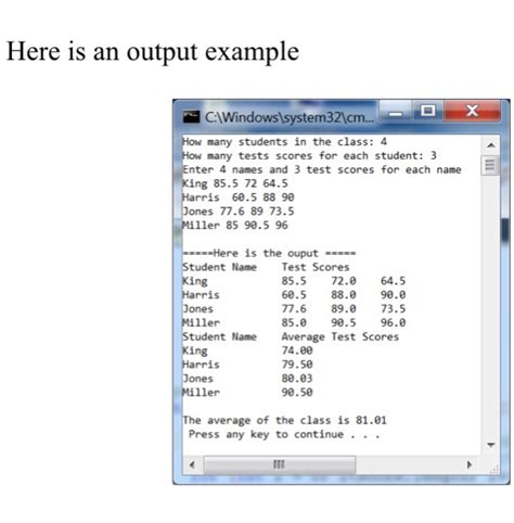 Solved Write A Program To Calculate The Average Test Score
