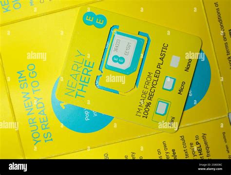 Ee New Mobile Phone Sim Card With Various Sizes Ready To Fit In Phone