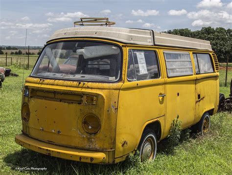 The Old Yellow Vw Bus Hwy 105 Near Tryon Oklahoma