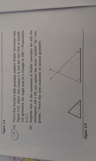 Solved Figure 5 8 3 A Prove That Euclids Fifth Postulate