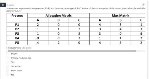 Solved Lets Consider A System With Five Processes P1 P5 And