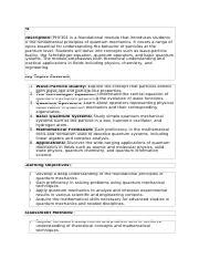 Foundational Principles Of Quantum Mechanics Key Topics Course Hero