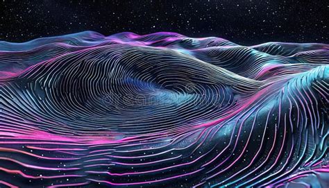 Psychedelic Lines Surrealism Abstract Gradient Background With Linest