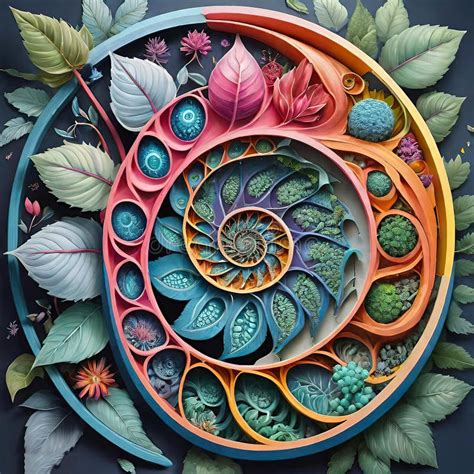 Fibonacci Sequence Circular Spiral Illustration For Adults Beautiful Design And Printable