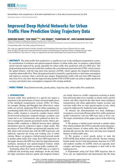 Pdf Improved Deep Hybrid Networks For Urban Traffic Flow Prediction Using Trajectory Data