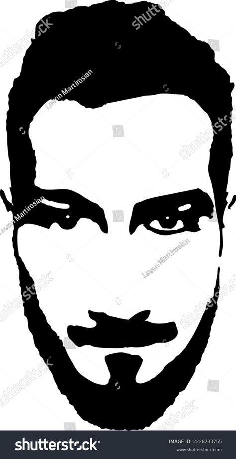 Graffiti Stencil Face Young Man Beard Stock Vector Royalty Free 2228233755 Shutterstock