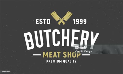 도살 로고입니다 고기 고기 칼가 게 로고입니다 바베 큐 바베 큐 빈티지 라벨 로고 인쇄 벡터 상징 템플릿입니다 가정 주방에 대한 스톡 벡터 아트 및 기타 이미지 Istock