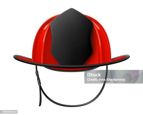 소방관 헬멧 또는 소방관 모자는 흰색 배경에 고립되어 있습니다 사실적인 3d 벡터 일러스트 레이 션은 흰색 배경에 고립되어 있습니다 소방관 장비 보호 및 안전을 위한 빨간