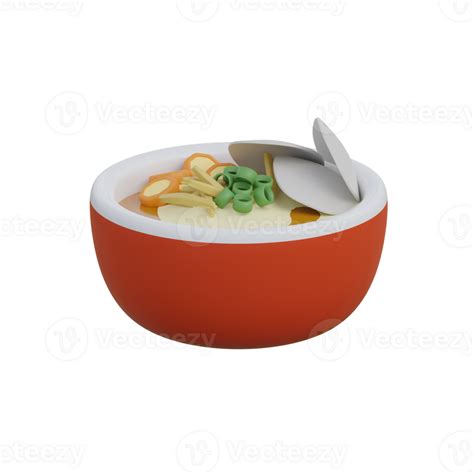 D Indonesian Food Icon Chicken Porridge PNG